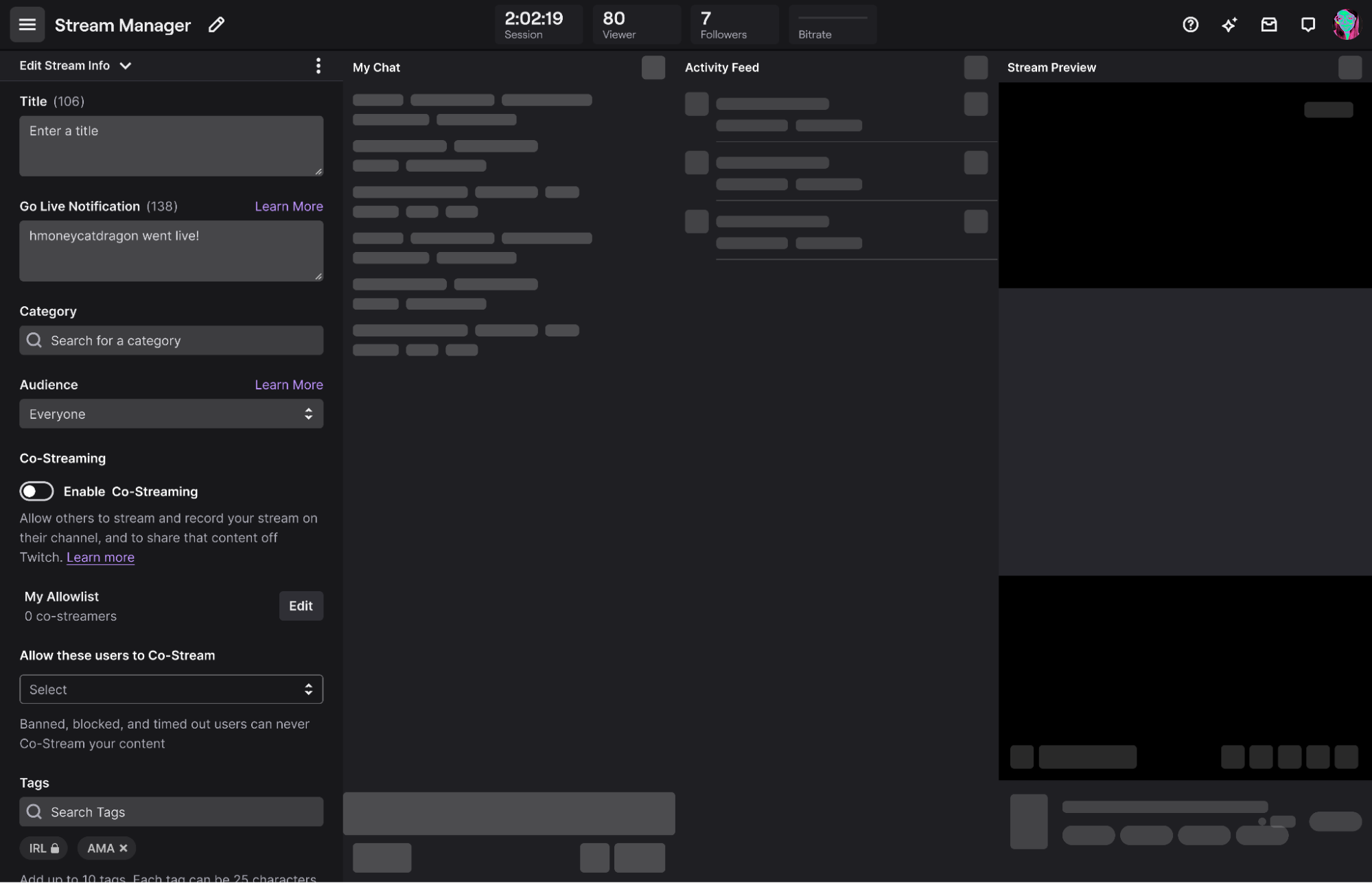 Co-Streaming on Twitch